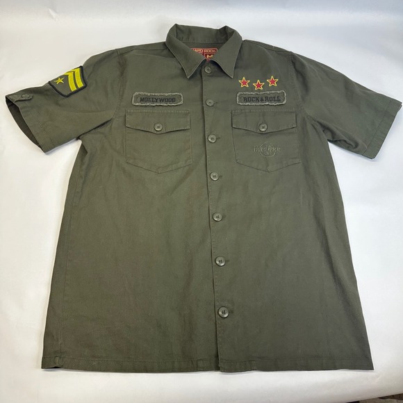 Hard Rock Cafe | Shirts | Hard Rock Cafe Roma Hollywood Mens M Olive ...